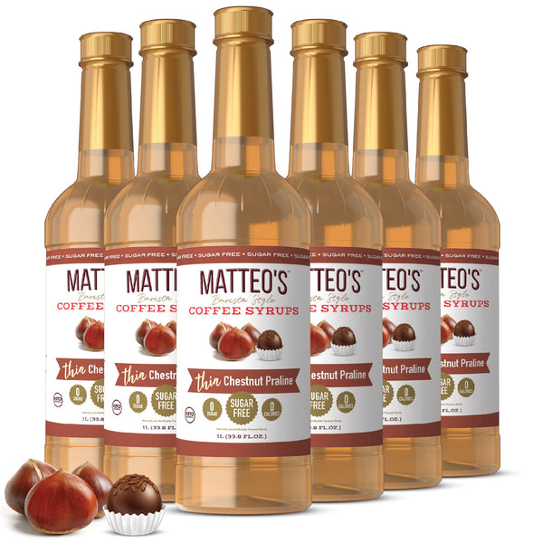 Sugar Free Coffee Syrup, Chestnut Praline (1L) - Matteo's Coffee Syrup