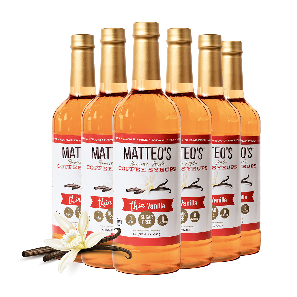 Sugar Free Coffee Syrup, Vanilla (1L) - Matteo's Coffee Syrup