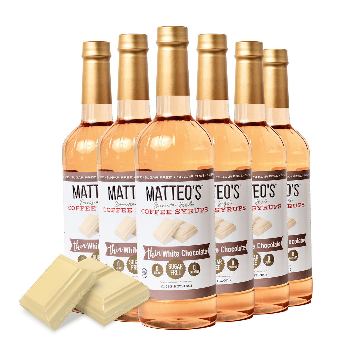 Sugar Free Coffee Syrup, White Chocolate (1L) - Matteo's Coffee Syrup